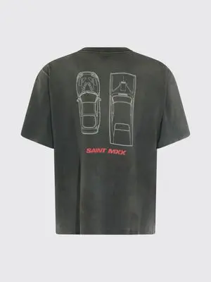 SAINT MXXXXXX Graphic Print Cotton T-shirt With Dropped Shoulders