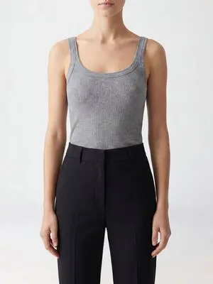 Rag & Bone Off-the-shoulder Slim Fit Knit Top In Cotton Blend - Grey