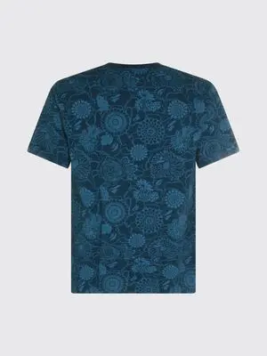 A BATHING APE Slim Fit Graphic Print Cotton T-shirt With Contrasting Logo - Indigo