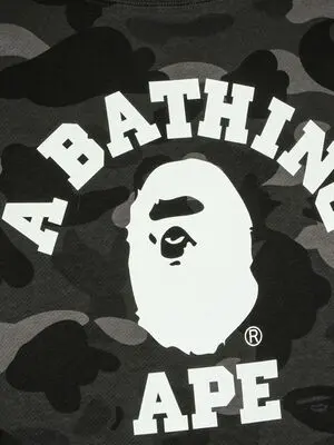 A BATHING APE Camouflage Print Cotton Jumper