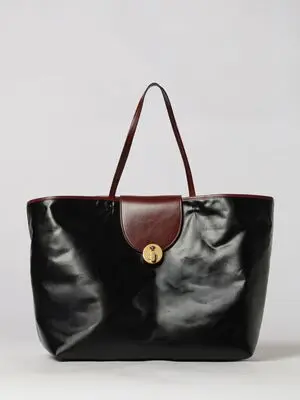 Versace Medusa Logo Waxed Cotton Tote Bag With Turn-lock Closure - Black