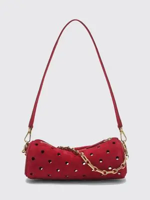 Manu Atelier Cylinder Polka-dot Suede Shoulder Bag