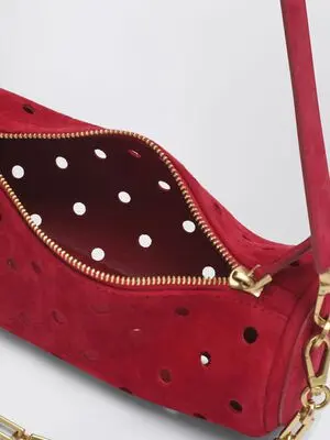 Manu Atelier Cylinder Polka-dot Suede Shoulder Bag