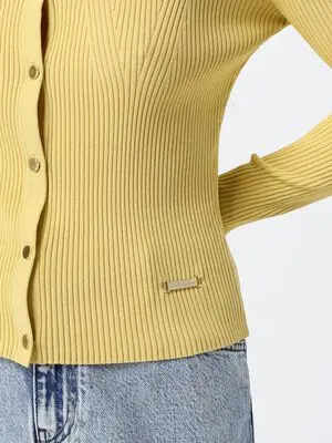 Armani Exchange Ribbed Knit Cardigan - Yellow