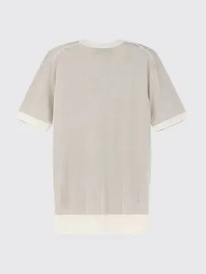 BOSS Bicolour Abstract Pattern Cotton And Silk Crewneck Jumper