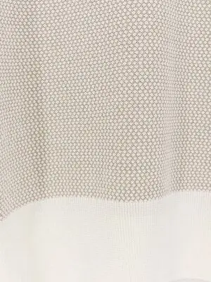BOSS Bicolour Abstract Pattern Cotton And Silk Crewneck Jumper