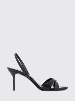Paris Texas Patent Leather Stiletto Heel Slingback Sandals - Black