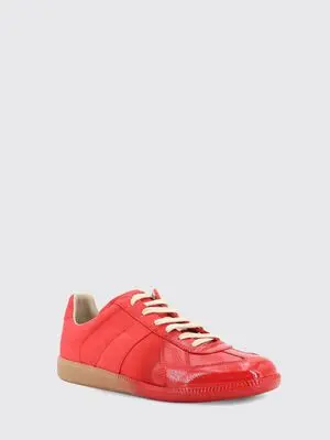 MAISON MARGIELA Replica Low-top Sneakers In Patent And Smooth Leather - Black
