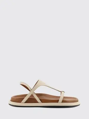 ATP ATELIER Low Slingback Grained Leather Sandals - Brown