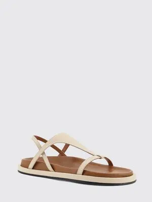 ATP ATELIER Low Slingback Grained Leather Sandals - Brown