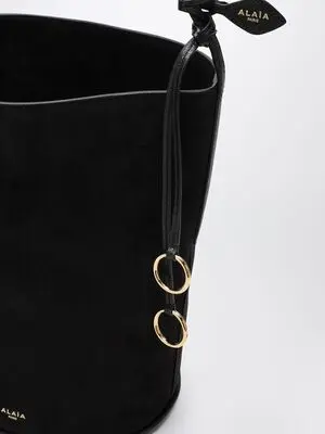 Alaïa Hip Suede Sheepskin Bucket Bag With Charm