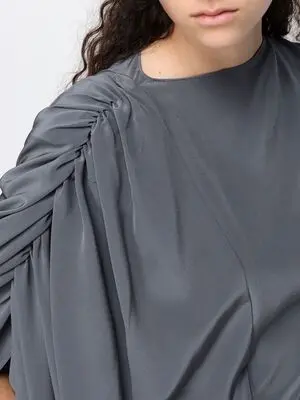 CRIDA MILANO Peonia One-shoulder Asymmetrical Crêpe De Chine Midi Dress