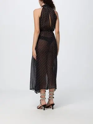 CRIDA MILANO Taormina Polka-dot Silk Chiffon Midi Dress With Halter Neck