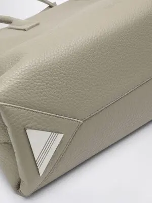 Attico La Passeggiata Asymmetrical Grained Leather Shoulder Bag