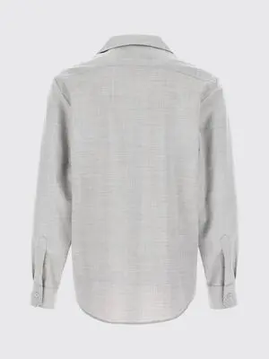 MAISON MARGIELA Wool Blend Utility Shirt With Cuban Collar - Grey
