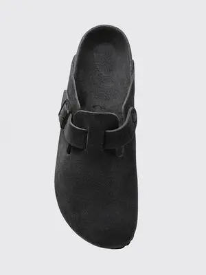 BIRKENSTOCK Boston Suede Clogs With Adjustable Strap - Grey