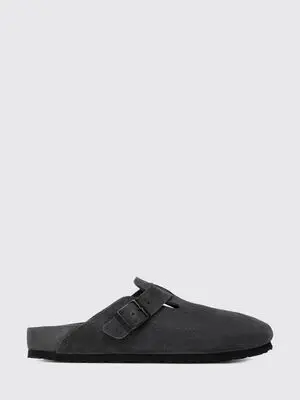 BIRKENSTOCK Boston Suede Clogs With Adjustable Strap - Grey