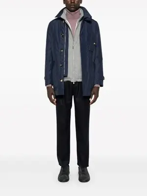 Brunello Cucinelli Wool Flannel Leisure Fit Trousers - Blue
