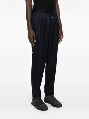 Brunello Cucinelli Wool Flannel Leisure Fit Trousers - Blue