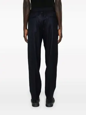 Brunello Cucinelli Wool Flannel Leisure Fit Trousers - Blue