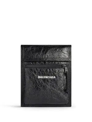 Balenciaga Explorer Small Pouch With Strap - Black