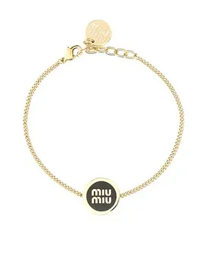Miu Miu Enameled Metal Bracelet - Black