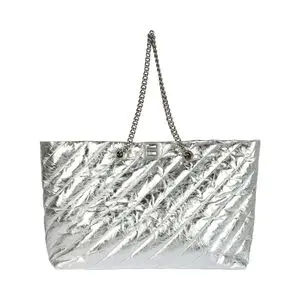 Balenciaga All Crush Quilted Shoulder Bag - Silver
