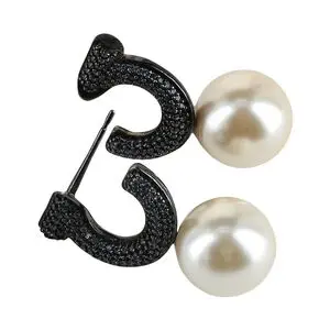 FERRAGAMO Gancini Faux Pearl Stud Earrings - Blue