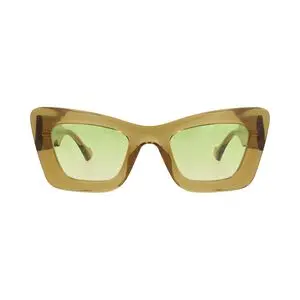 Gucci Cat Eye-frame Injection Sunglasses /green - Brown