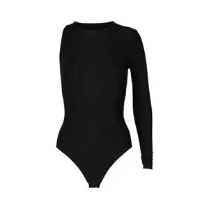 Balenciaga One Sleeve Open Back Bodysuit - Black