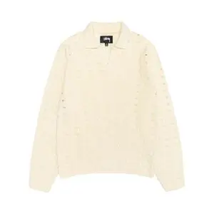 StÜssy Open Knit Collared Sweater 'ivory - Cream