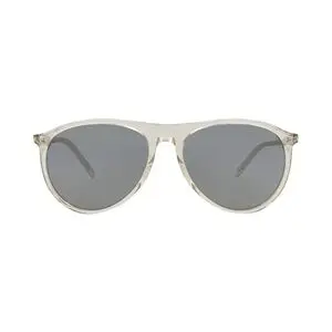 Saint Laurent Aviator-frame Recycled Acetate Sunglasses 'beige/silver - Tan