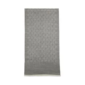 Gucci Gg Logo Scarf 'lead - Grey