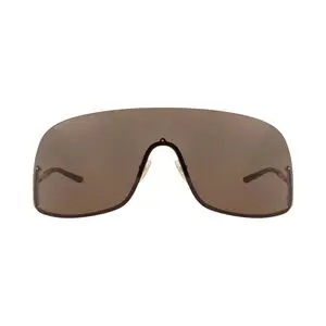Gucci Shield-frame Metal Sunglasses /brown - Gold