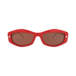 Alexander McQueen Square-frame Recycled Acetate Sunglasses /silver/brown - Red