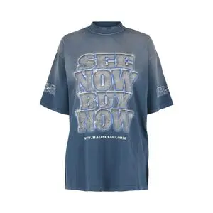 Balenciaga Medium Fit See Now Buy Now Graphic T-shirt 'washed - Blue