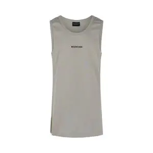 Balenciaga Embroidered Logo Tank 'dust - Black