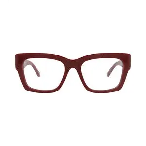 Balenciaga Square-frame Recycled Acetate Optical Frames 'burgundy/transparent - Red