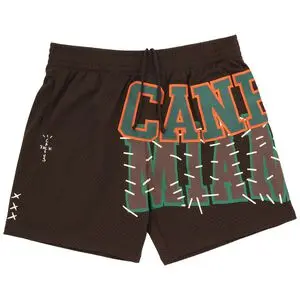 TRAVIS SCOTT X Mitchell & Ness University Of Miami Shorts - Brown
