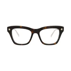 Alexander McQueen Square-frame Recycled Acetate Optical Frames 'havana/gold/transparent - Brown
