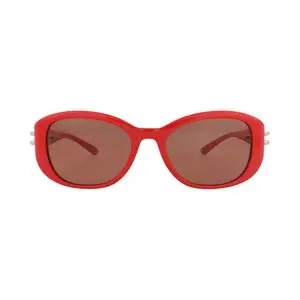 Alexander McQueen Round-frame Recycled Acetate Sunglasses /brown - Red