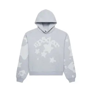 SP5DER Aop Beluga Pullover Hoodie - Grey
