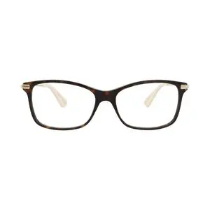 Gucci Square-frame Acetate Optical Frames 'havana/gold/transparent - Brown