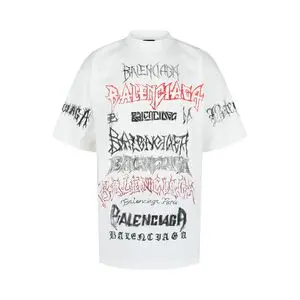 Balenciaga Metal Logo Oversized T-shirt - White