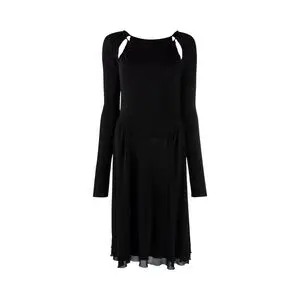 FERRAGAMO Midi Dress With Cut-out Detail - Black