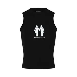 Balenciaga Pride 2022 Fitted Graphic Tank /white - Black