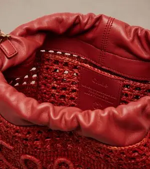 Chloé Raffia Drawstring Shoulder Bag