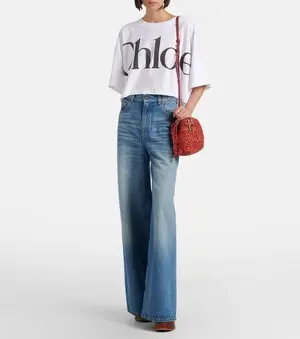 Chloé Raffia Drawstring Shoulder Bag