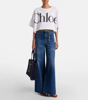 Chloé Raffia East-west Tote Bag - Blue