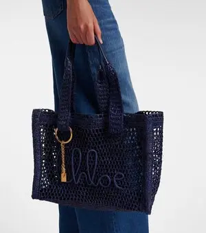 Chloé Raffia East-west Tote Bag - Blue